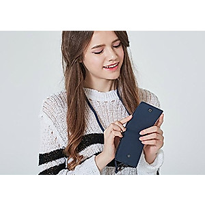 ID Window Card Badge Holder Leather Wallet Zip Neck Detachable Strap Landyard Money