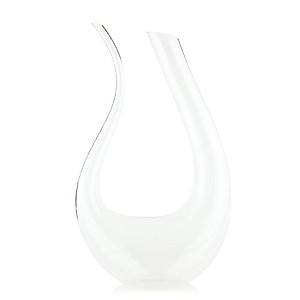 Galashield Wine Decanter, 100% Hand Blown Lead-free Crystal Glass Red Wine Carafe U Shape Wine Aerator