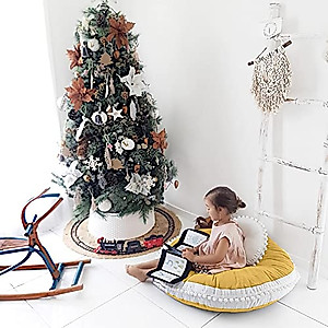 Large Floor Pillow Kids Round Floor Cushion Seating, Big Circle Pillow, Round Floor Pillows Seating for Children, Oversized Pillow Mat for Reading Nook Teepee Playroom Nursery Canopy, Yellow