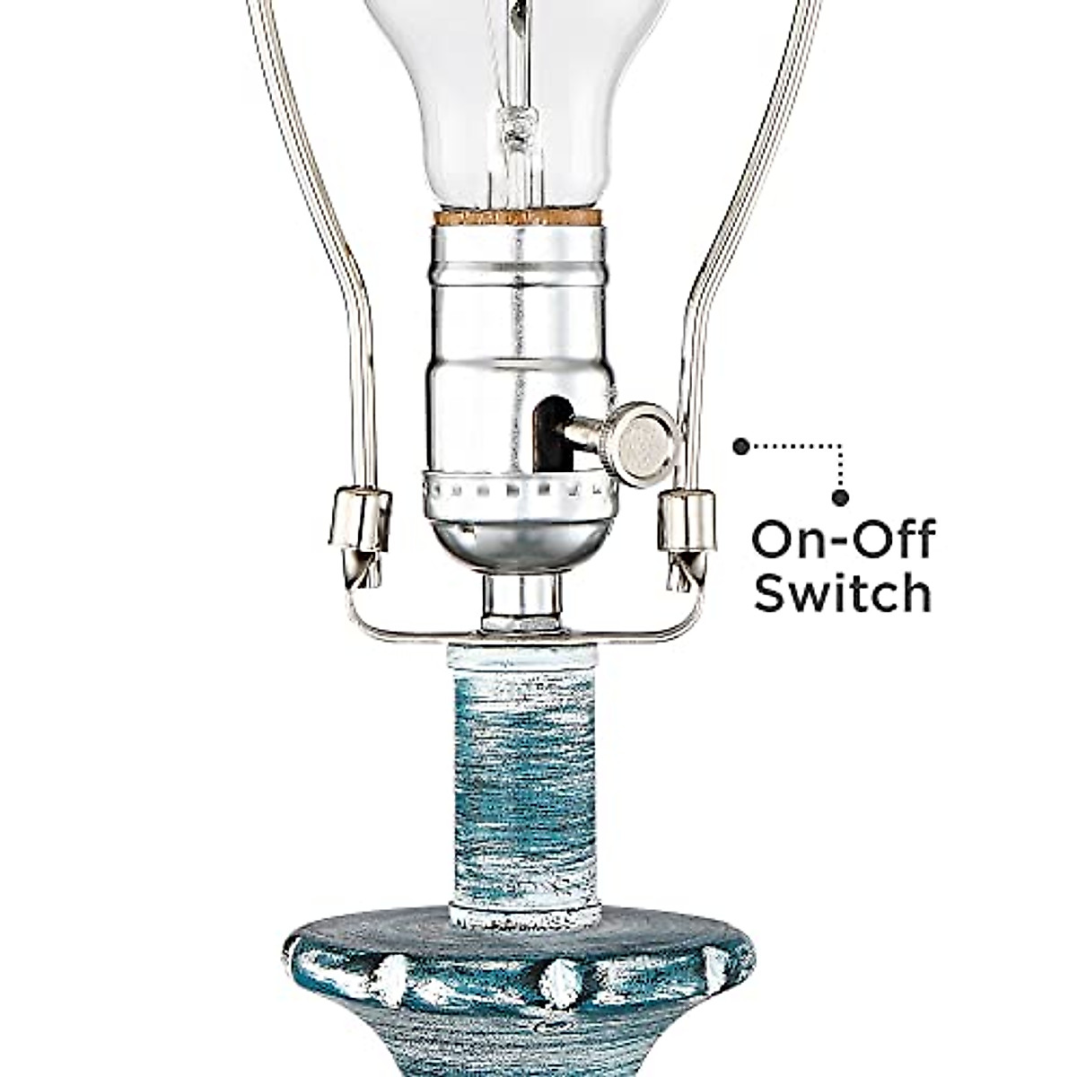 Regency Hill Tanya Rustic Traditional Table Lamps Set of 2 26 1/2" High Blue Washed Oyster Shirred Fabric Drum Shade for Bedroom Living Family Room Bedside Nightstand House Home Office