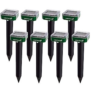 LIGHTSMAX Mole Repellent Mole Repeller Solar Powered Gopher Repellent Ultrasonic Vole Repellant Gopher Repellent Rodent Deterrent No Mole Traps Killer Harm to Your Lawn Yard (8)
