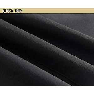 TACVASEN Men's Hiking Pants Quick Dry Fishing Camping Travel Pants Reinforced Knees Black, 30