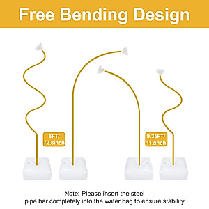 DEYIXUN Gold Balloon Arch Stand Kit, 9.3ft & 6ft Free Bending Soft Balloon Flower Backdrop Stands Set with Water Base for Birthday Party Decorations Baby Shower Wedding Graduation Balloons Decor