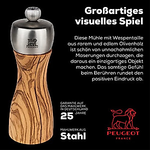 Peugeot Classic Fidji Pepper Mill, Olive Wood, 15 cm
