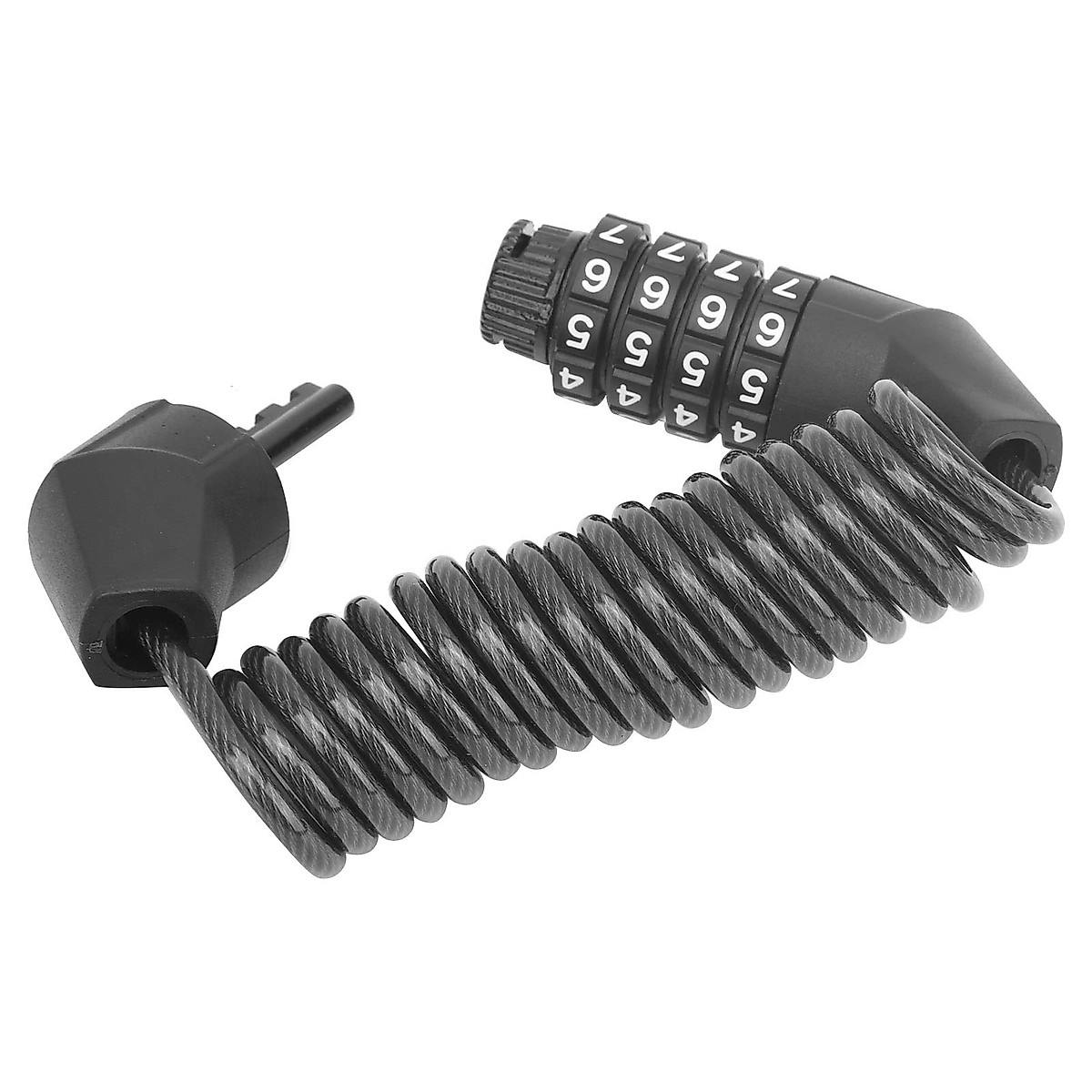 EVTSCAN 3.5in 4Digit Resettable Combination Coiling Bike Cable Lock,Anti-Theft Password High Security Lock for Motorcycle Bicycle Cycling