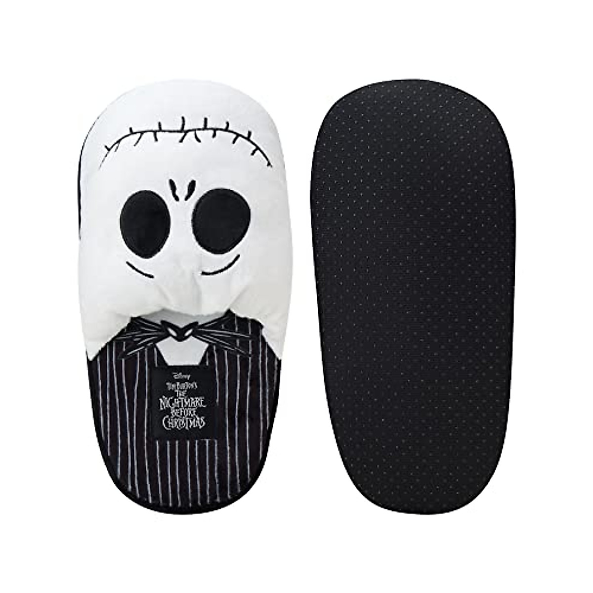 Disney Men's Nightmare Before Christmas Slippers - Jack Skellington Plush Slip-On House Shoe Slides, Size 13-14, Nightmare Jack