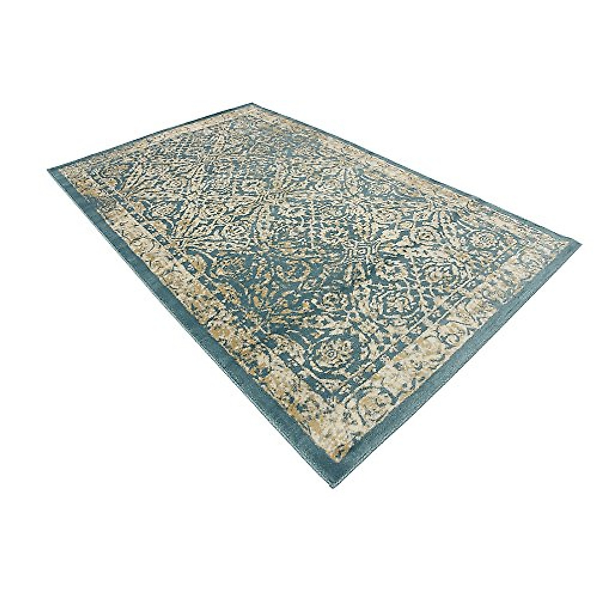 Unique Loom Oslo Collection Traditional Botanical Teal Area Rug (5' x 8')