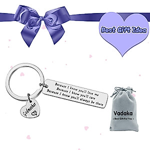 Mother's Day Gift Godmother Gift from Godchild Christmas Keychain for God Mother Jewelry Keychain First Communion Present Thank You Key Chain for Godmother Baptism Jewelry Christen Birthday Present