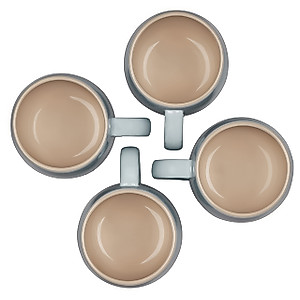 Le Creuset Stoneware Set of 4 Heritage Mugs, 13 oz. each, Sea Salt