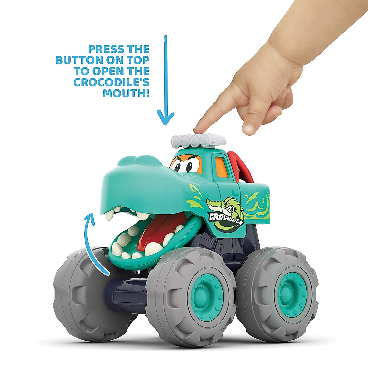 Crocodile Truck with Free Wheel Function – Monster Truck Toys for Boys, Girls, Babies, Toddlers – Strong and Sturdy with Big Wheels and Fun Character Face – from Age 12+ Months / 1 Year