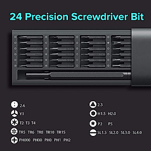 Xiaomi Precision Screwdriver Set, 24 Magnetic Driver Bit Set, Pocket Screwdriver Tool Set, Mini Screwdriver Kit, Repair Tool Kit for Electronics