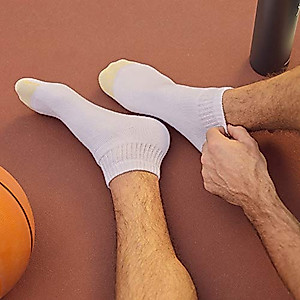 Gold Toe Men's Cotton Quarter Athletic Sock ((12 pair) 10-13, White)