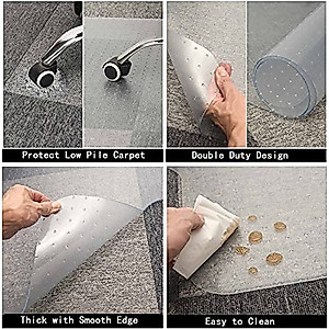 AiBOB Chair Mat for Low Pile Carpet Floors, Flat Without Curling, 40 X 51 in, Office Carpeted Floor Mats for Computer Chairs Desk