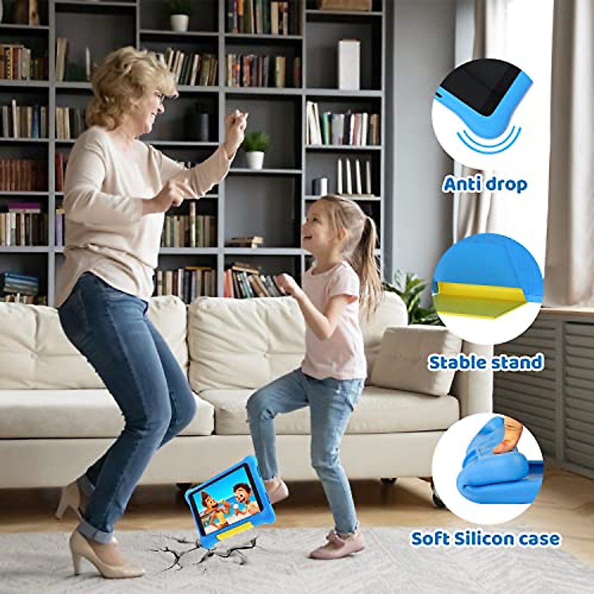Hyjoy Kids Tablet 7" HD Display, Android 11 Tablet for Kids 2GB RAM 32GB ROM Parental Control Tablets (Blue)