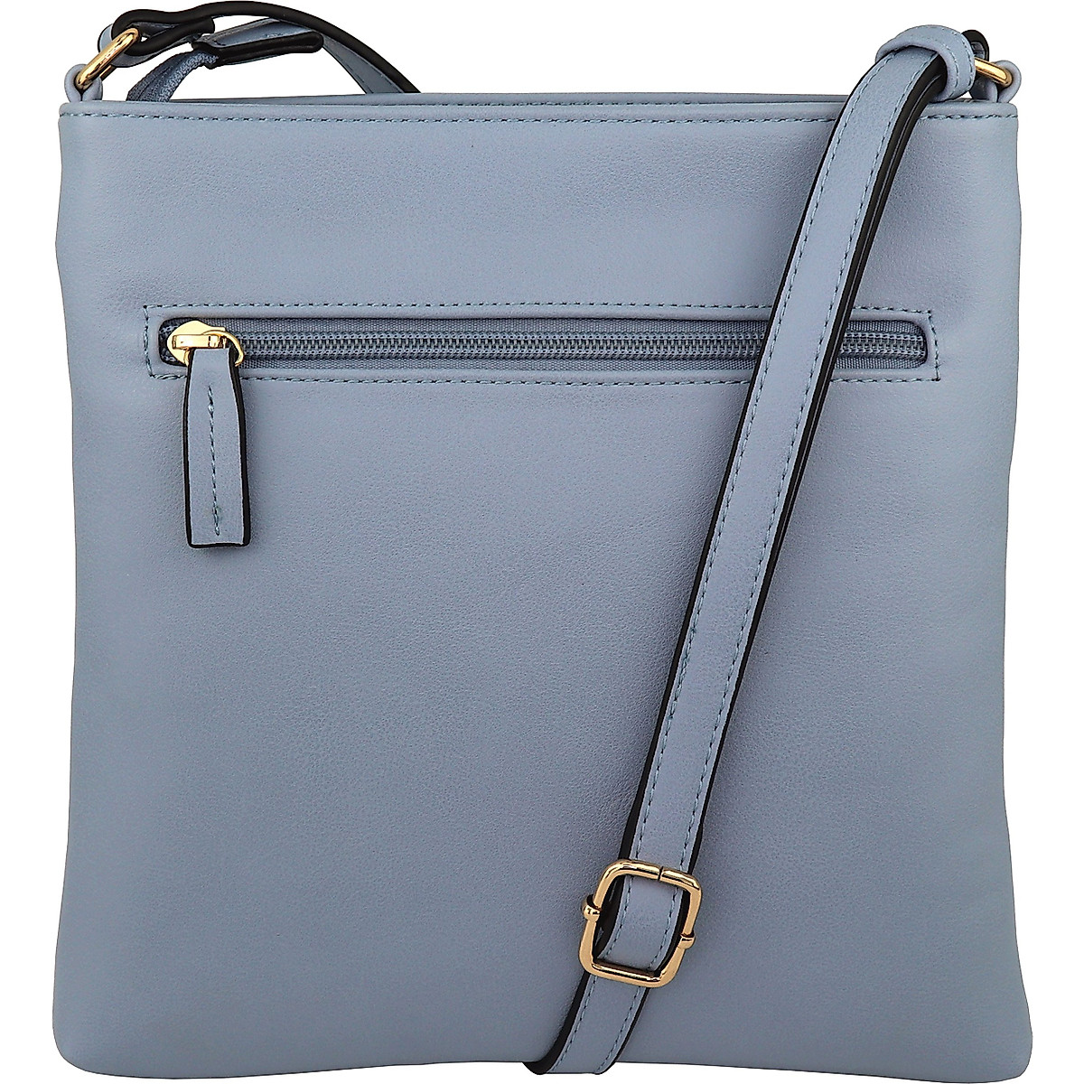 B BRENTANO Vegan Medium Crossbody Handbag Purse (Blue 1)