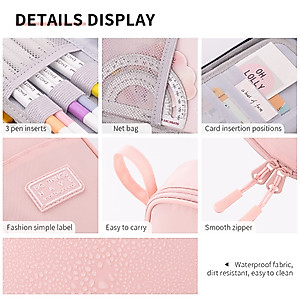 CICIMELON Durable Pencil Case Big Storage Pen Pouch Bag for School Supplies Office College Teen Girls Adults, Pink