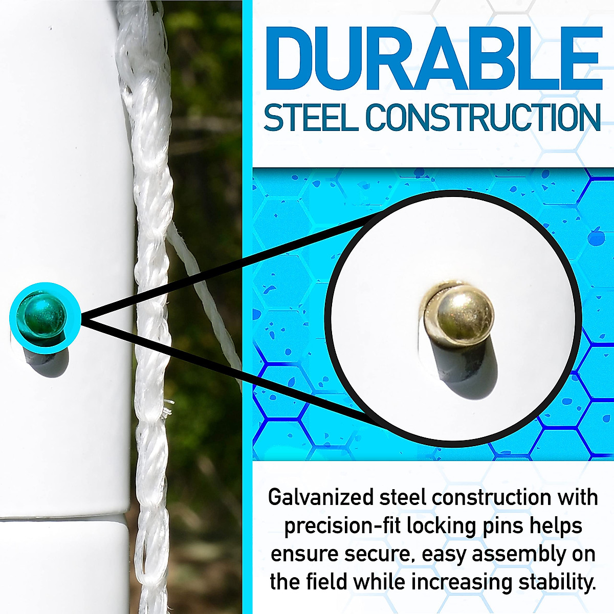 Franklin Sports Steel Goal - All Sport Soccer, Lacrosse Field Hockey and Street Hockey Goal - 50"x42" Youth Goal and Net - Backyard Goal