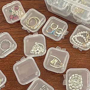 10Pieces/Set Mini Square Storage Containers Box Clear Earplugs Storage Holder for Tiny Bead Jewelry Plastic Earring Box Mini Clear Organizer Box Container Bins
