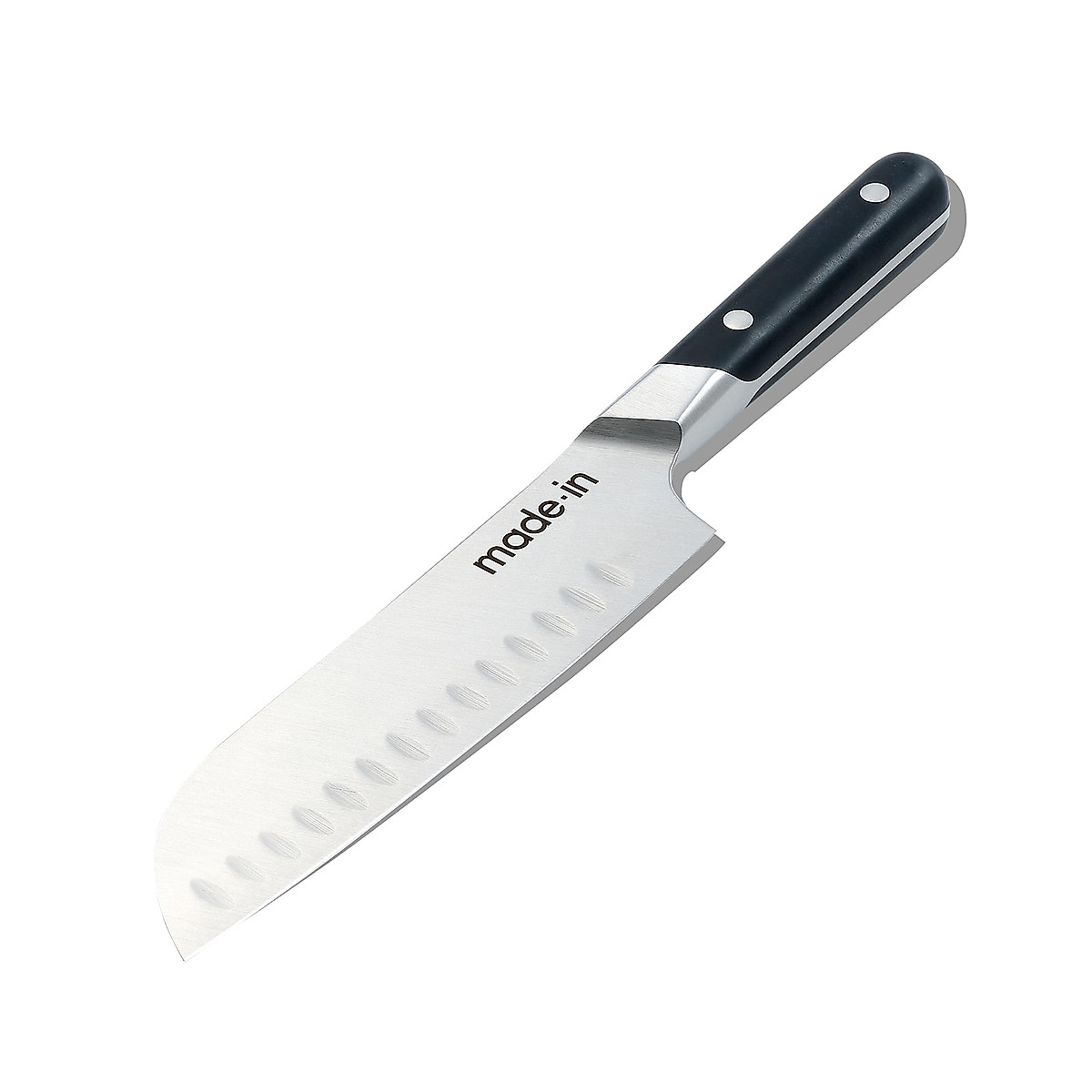 Made In Cookware - 7" Santoku Knife - Crafted in France - Full Tang With Truffle Black Handle