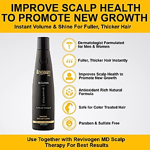 Revivogen MD Bio-Cleansing Shampoo for Thinning Hair, DHT Blocker Shampoo, Hair Loss Shampoo, Shampoo Thinning Hair, Soothes Scalp, Routine Shampoo for Women/Men Hair Loss, Hair Shampoo, 12oz, 2pk