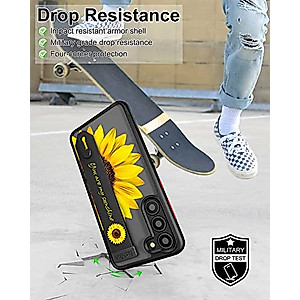 Cisland Samsung Galaxy A14 Case Sunflower Flower Floral Cute with Strap Stand Finger Kickstand, Cute Case for Women Girly Designer for Girls Aesthetic Silicone Compatible with Samsung Galaxy A14 5g