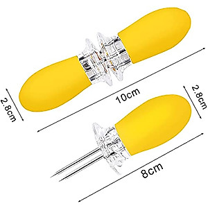 AUGSUN 10Pcs/5 Pairs Corn Holders, Stainless Steel Corn on The Cob BBQ Fork Skewers for Home Cooking Parties Camping