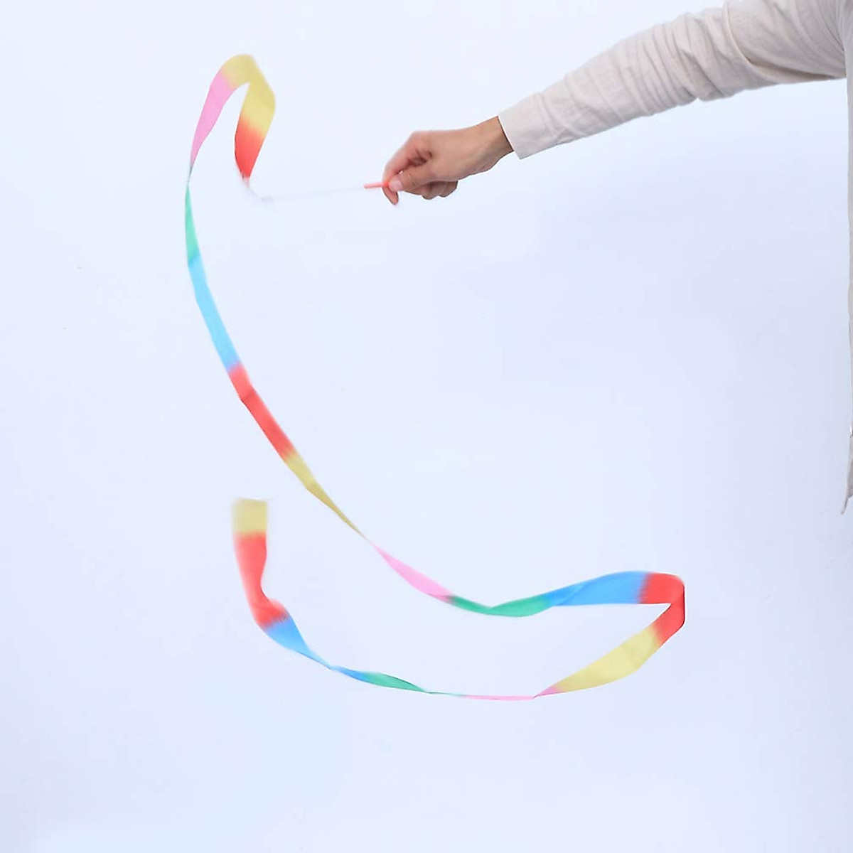 BESPORTBLE 6Meters Rhythmic Gymnastics Ribbon with Stick Twirling Rod Baton Art Gym Riband Twirling Rod Riband for Children Dancing