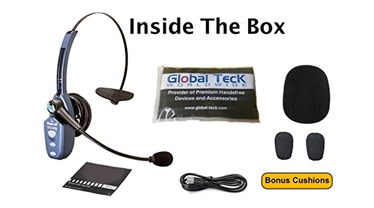 BlueParrott B250 XTS Wireless Headset - Long Battery Life & Noise Canceling