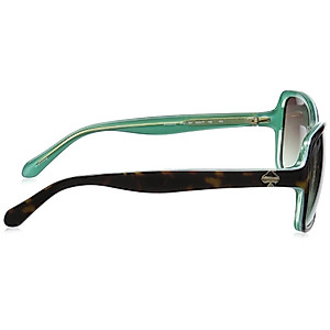 Kate Spade New York womens Ayleen Sunglasses, Havana Green/Gray Gradient Aqua, 56 mm US