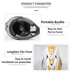 Motocross Helmets Outdoor Sport Offroad Mountain Helmet, Adults Dirt Bike ATV MTB Four Wheeler Motorcycle Full Face Helmet, DOT Approved Racing Crash Helmet with Gloves Goggles Mask -L-Small