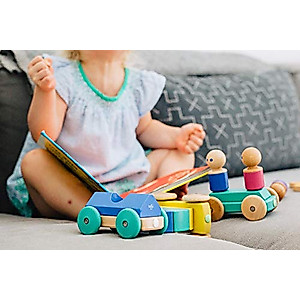 3 Piece Tegu Magnetic Racer Building Block Set, Orange