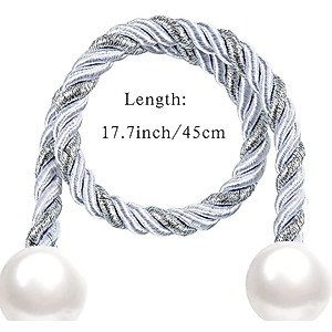 2 Pack Magnetic Curtain Tiebacks Convenient Drape Tie Backs Weave Holder for Window Draperies Hold Curtains Drape Ties Backs 16 inch Holdback