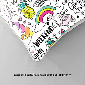 SHINICHISTAR Unicorn Comforter Set for Kids Teens Girls 3 Pieces Cartoon Drawing Bedding Sets Twin Size