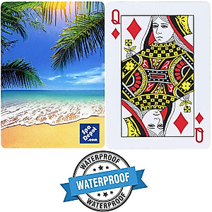 Spa Depot Waterproof Playing Cards - Tropical Paradise - Washable Flex-Vinyl Plastic Poker Deck