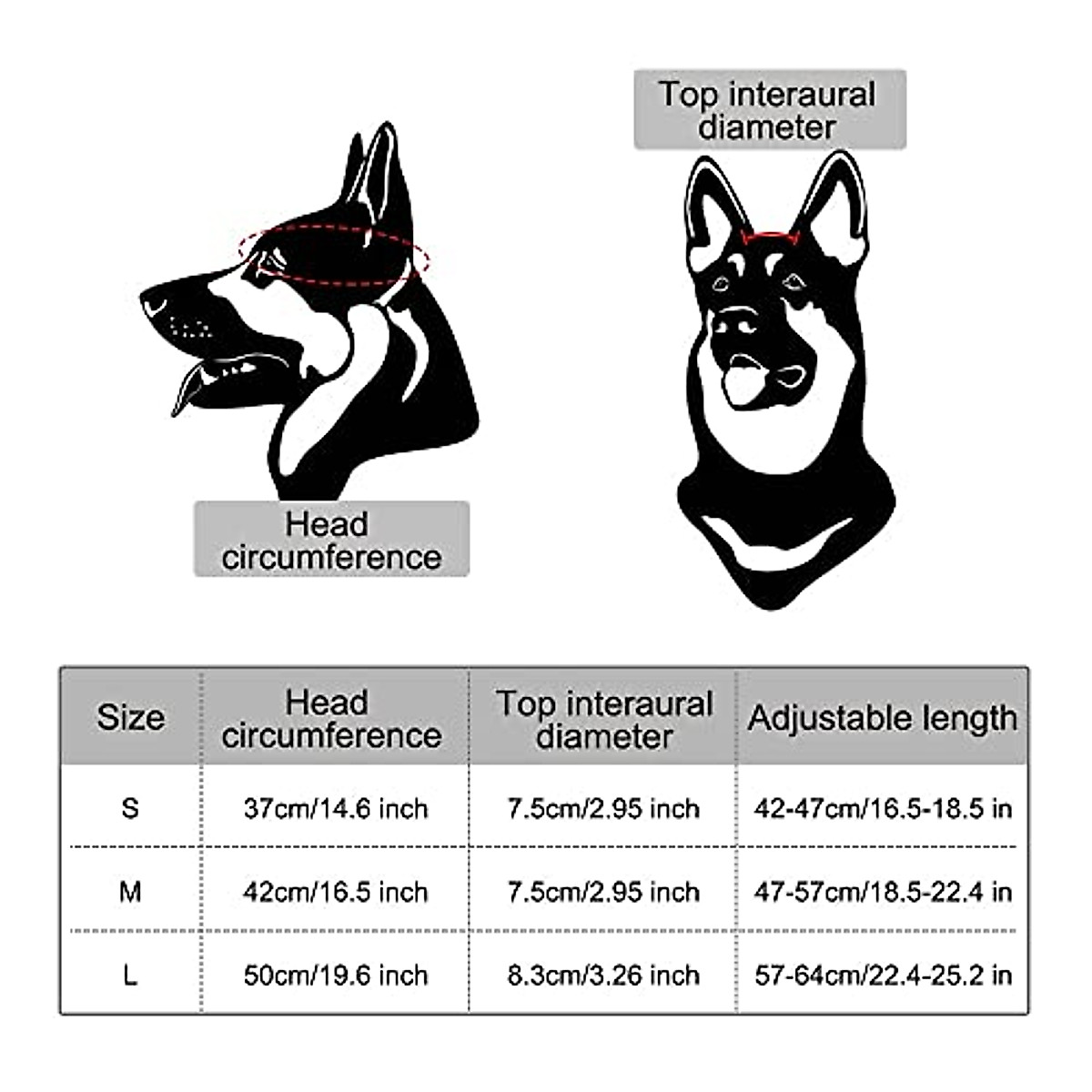 Dog Helmet, Adjustable Pet Hat Drop Resistant Outdoor Bike Pet Cap with Double Ear Holes for Small Medium Large Dogs(S/M/L)