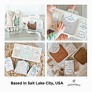 Moss and Fawn Baby’s First Bites Starter Kit – Ice Cube Tray, Forage Feeder, Freezer Mold & Pacifier Feeder – Milestone Magnet for Food Tracking & Feeding Tips – Baby Food Prep Essentials - Ecru