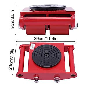NDKASHF Machinery Mover,Auxiliary Truck,Time-Saving and Labor-Saving Handling Tools,Suitable for Heavy Weight Cargo Handling, Red
