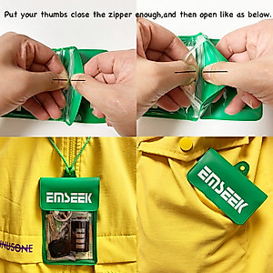 EMSEEK Waterproof Wallet Waterproof Car key Fob Holder Pouch Surf Dry case For Key Cash Cards ID Driver License(Green)