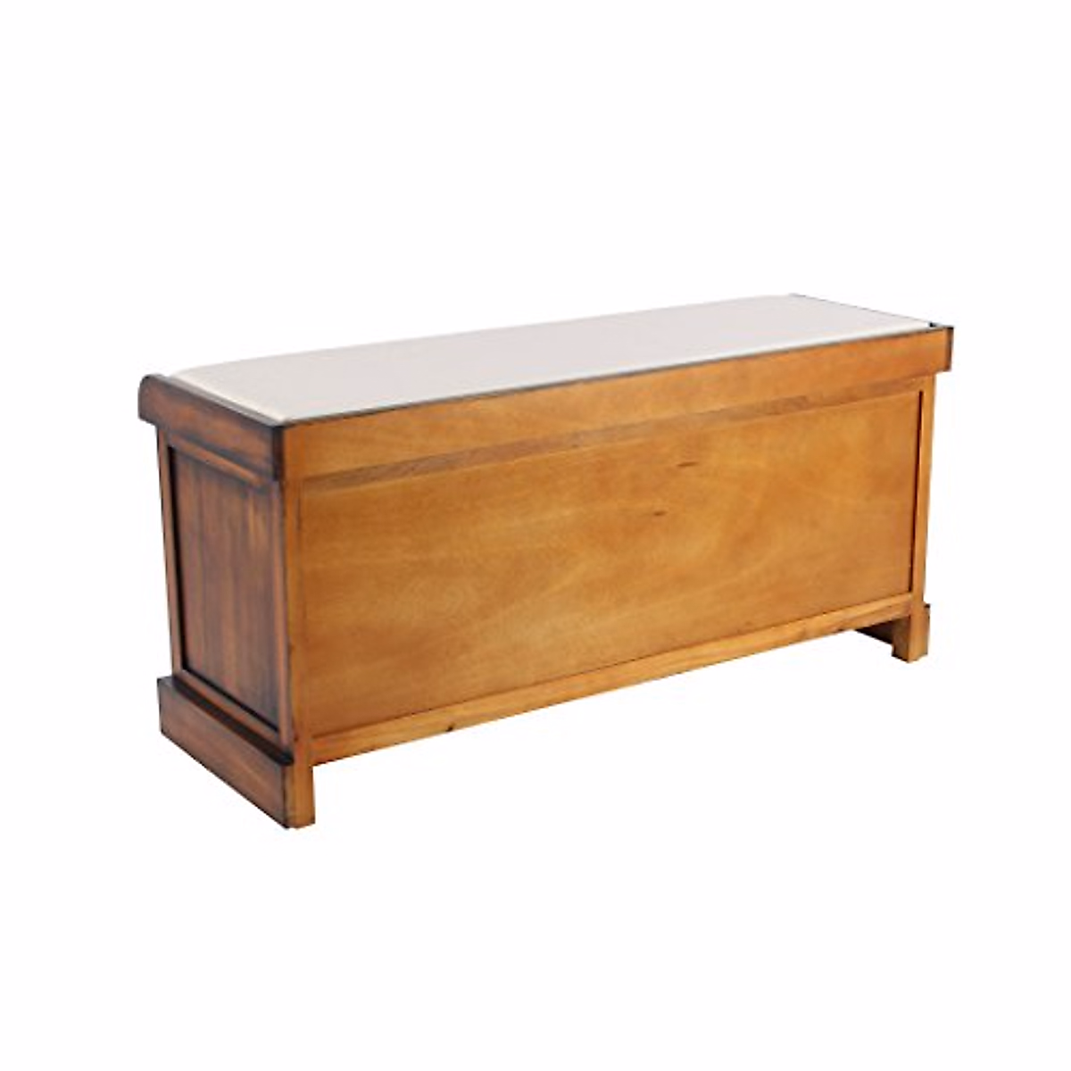 Deco 79 Wood Storage Bench with Upholstered Seat, 42" x 15" x 20", Brown