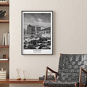 Dear Mapper Tucson United States View Abstract Road Modern Map Art Minimalist Painting Black and White Canvas Line Art Print Poster Art Line Paintings Home Decor (Set of 3 Unframed) (12x16inch)