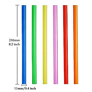 100 Pcs Jumbo Smoothie Straws,Colorful Disposable Wide-mouthed Large Straw.