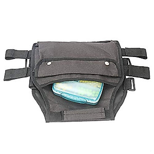 Side Walker Bags,Walker Organizer Pounch for Rollator and Folding Walkers,Walker Side Accessories for Elderly, Seniors, Handicap, Disabled (Double Sided) (Black)