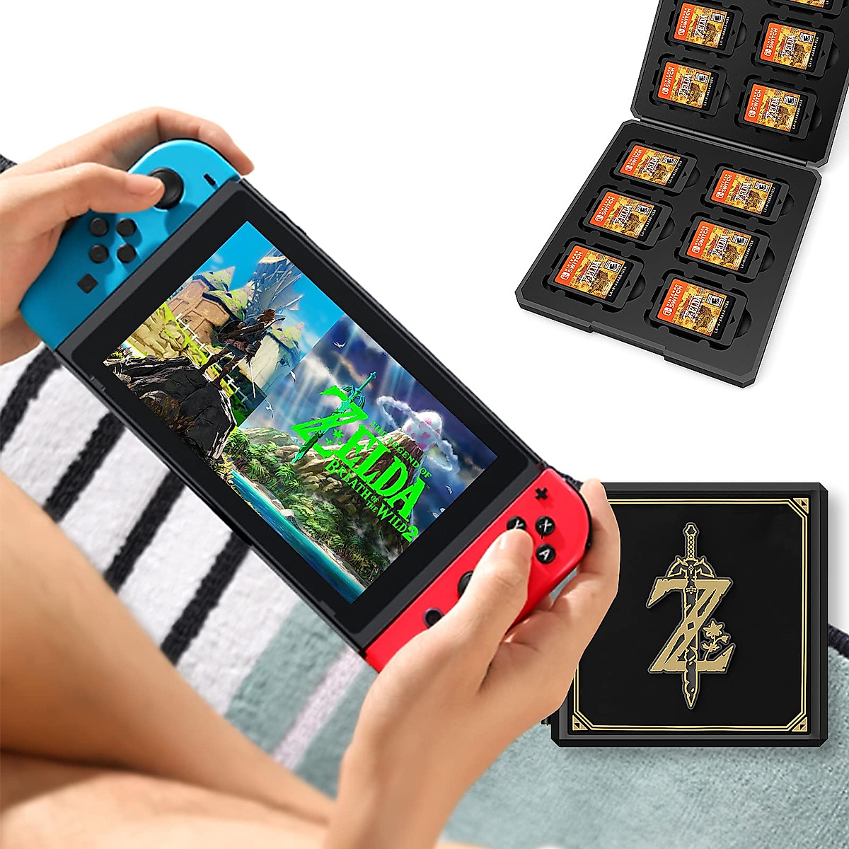 UFOPETIE Game Case Storage for Switch Game Cards Zleda Games Cube up to 12 Games,Foldable Nintendo Switch Game Card Case Cube Nintendo Switch Game Storage,for Zleda Switch Accessories-Letter Z