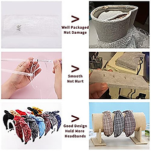 TOBATOBA Headband Holder, Headband Organizer, 13.8inch Upgraded Acrylic Headband Display, Clear Head Band Holder Organizer for Women Girls, Headband Storage Display for Girls Room Hair Accessories