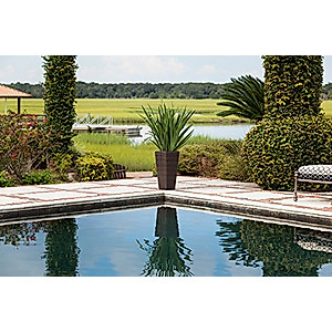 Patio Sense 62501 Alto Wicker All-Weather Planter Set with Liners Tall Plant Decor Box for Outdoors Patio Herb Garden Furnishings - Mocha - Pack of 2