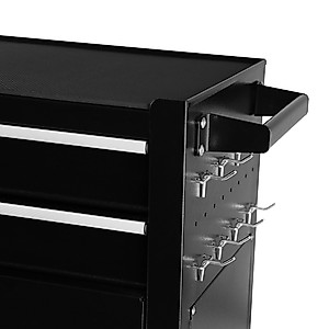 BouPower Tool Chest with 8 Drawers, Rolling Tool Cabinet with Wheels, Mobile Steel Tool Storage Organizer with Detachable Top Tool Box, for Warehouse&Workshop