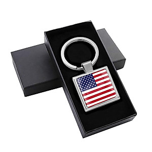 Biomar Labs® 3D Metal Keyring Key Chain Gift Men Women Keychain Giftbox USA United States America American Star National Flag KK 290