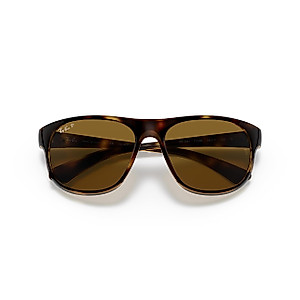 Ray-Ban Rb4351 Rectangular Sunglasses, Havana/Dark Brown Polarized, 59 mm