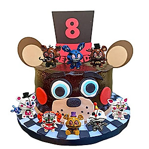 OULUN Birthday Party Cake Toppers For Five Nights at Freddy's, Kids Birthday Party Cake Decorating Supplies（8pcs）