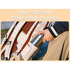 17 inch Travel Laptop Backpack for Women, TSA Friendly 40L Large Computer Backpack with USB Charging Port, Anti Theft Business Backpack Waterproof Carry on Daypack School College Bookbag, Beige